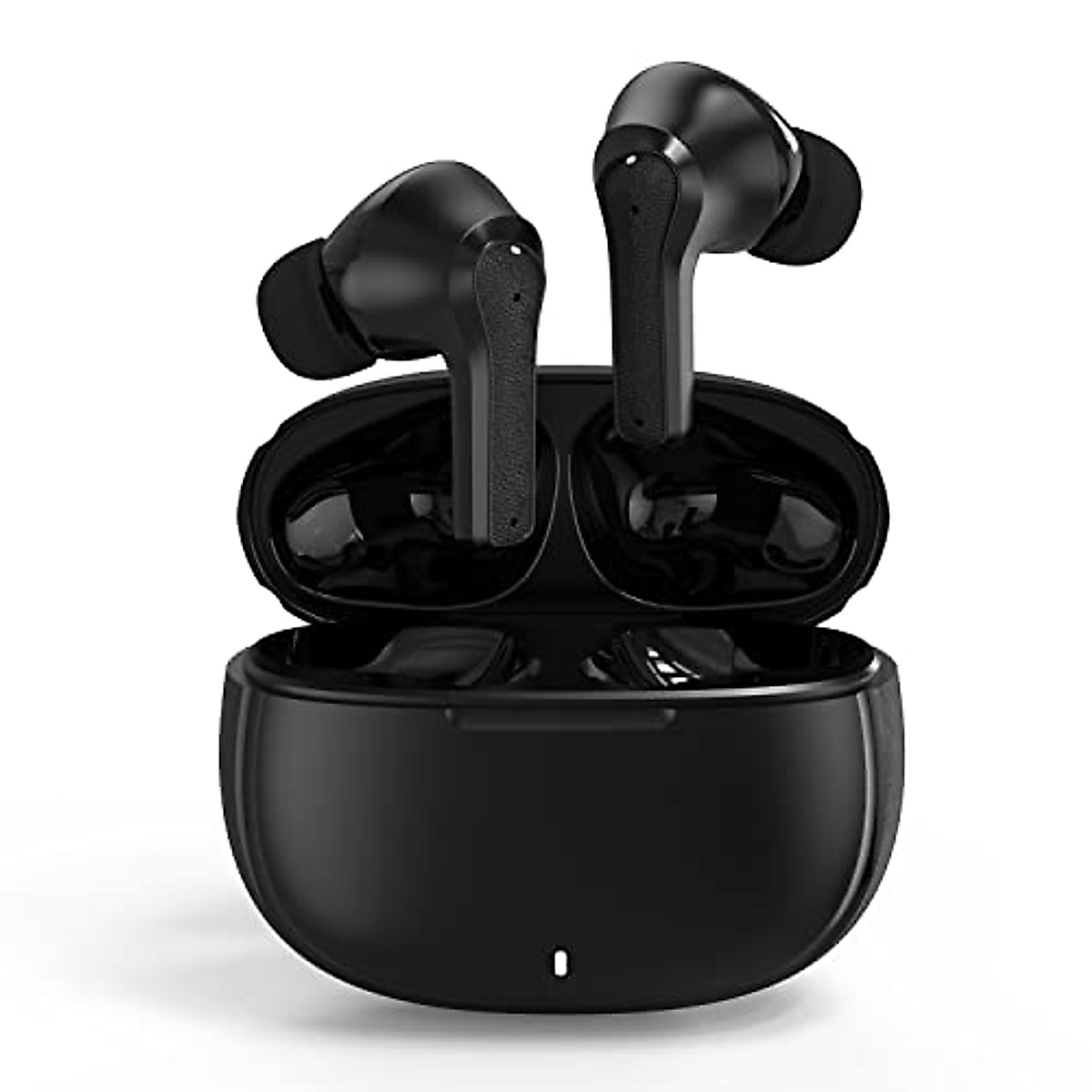 Wireless Earbuds - Bluetooth 5.1 Headphones - ENC Noise Cancellation, Waterproof, Noise Reduction, HiFi Sound, Dual Mic, Smart Touch Control, Charging case, Battery Display, Leather Design.