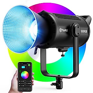 Tolifo X-180 RGB LED Video Light with 2.4G/APP Control, 180W RGB COB Continuous Output Lighting Bowens Mount 22766Lux/1m 2700K-6500K CRI 97+ TLCI 98+ for Photography Studio Video Recording