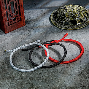 JENDEAR SHINE Tibetan Buddhist Bracelets for Women and Men, Hand Braided Rope Adjustable, Luck Faith Couple Friendship Gift