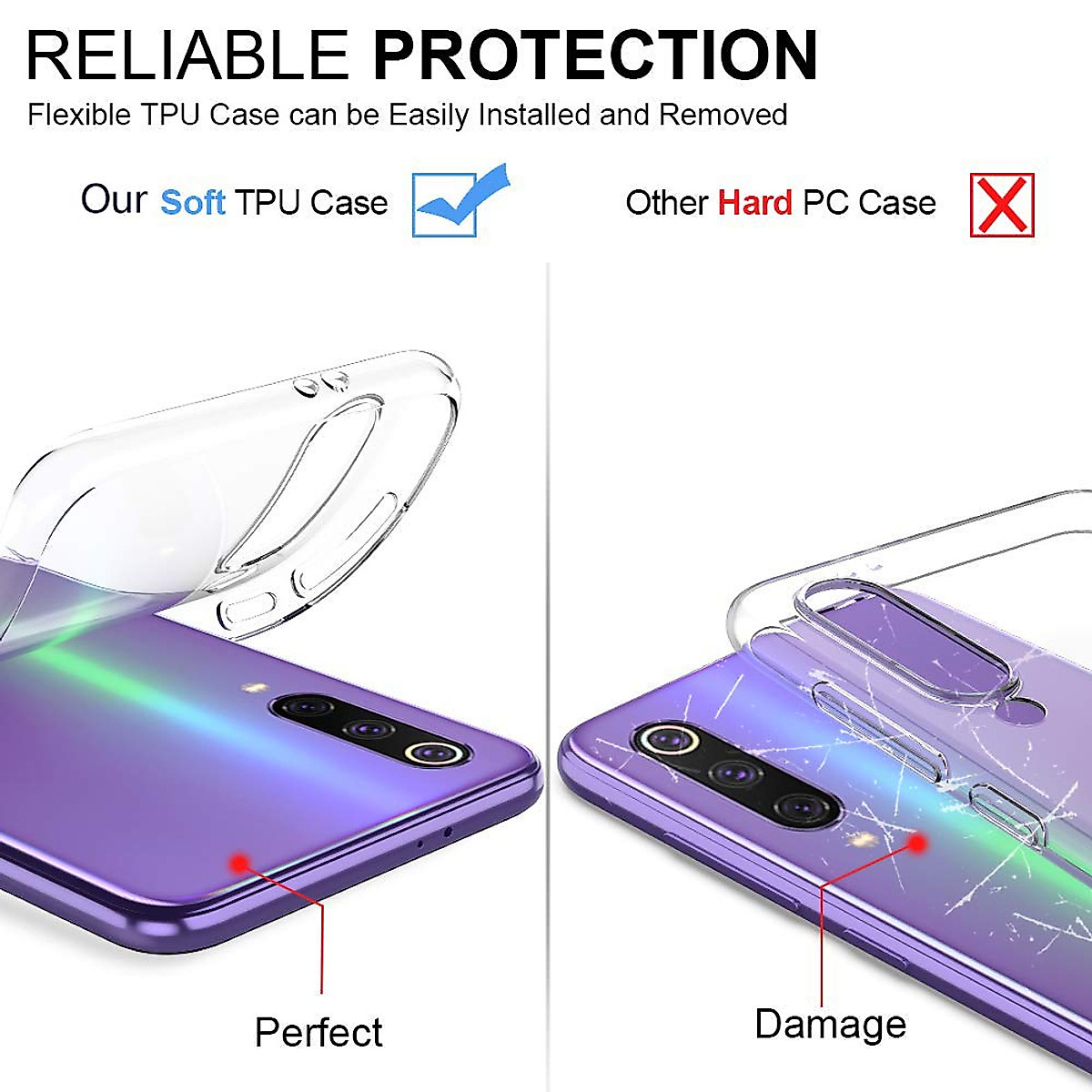 Suhctup Case Compatible with Xiaomi Pocophone F1 Silicone Case Transparent Drawings Design TPU Crystal Bumper Ultra Slim Anti-Shock Protection Case Cover for Xiaomi Pocophone F1, Flower 9