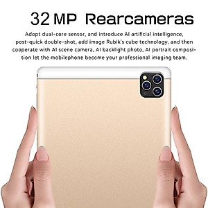 2023 Global Version 11.6 Inch Tablet Android 16GB RAM 1TB ROM Android 11.0 MTK6797 WiFi 8800mAh 10 Core Network Full Screen Silvery / 8GB 256GB / UK-Plug