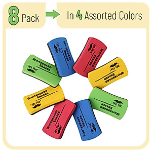 Mr. Pen- White Board Erasers, Magnetic Dry Erase Erasers, 8 Pack, Assorted, Dry Erase Board Erasers, Magnetic Whiteboard Eraser, Dry Erasers for White Board, Whiteboard Erasers for Kids Classroom