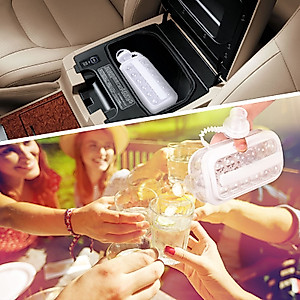 ALSOMTEC Portable Ice Ball Maker Sanitary Ice Cube Tray for Freezer 2 in 1 Ice Maker Mold Makes 17 Ice Round Cubes mold BPA-Free(Pink)