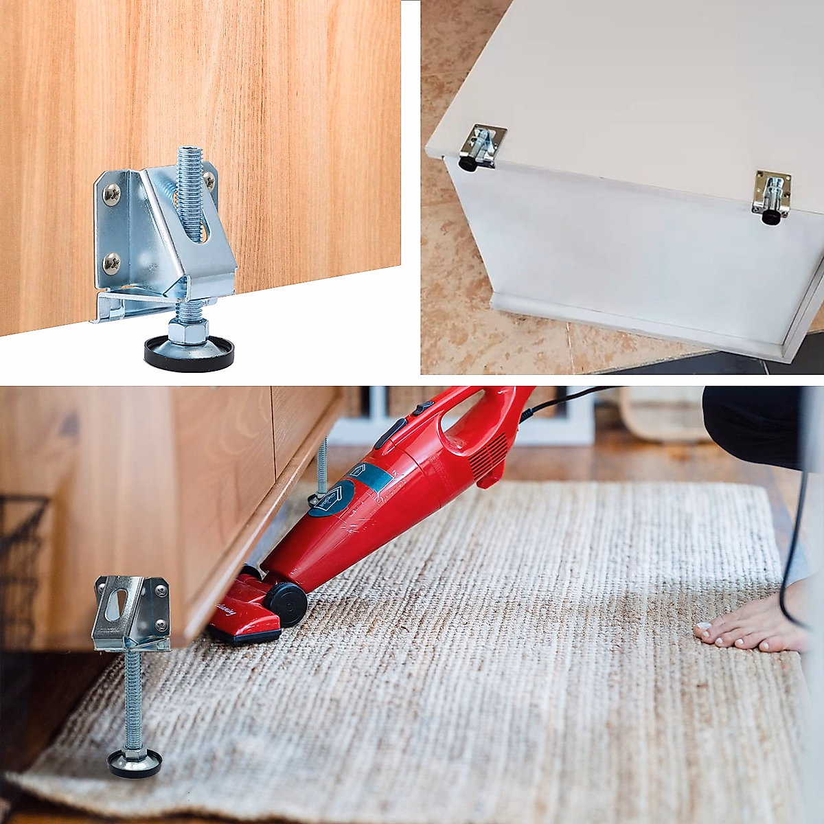 MAOPINER 4 Pack Heavy Duty Leveler Legs with Lock Nuts,Adjustable Furniture Levelers, Furniture Leg Leveler,Leveling Feet for Furniture,Cabinets,Workbench,Table,Shelving Units