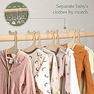 pulunto 7pcs/Set Baby Clothes Dividers Acrylic Baby Closet Organizers Baby Clothes Hanger Separators for Closet 0-24 Months Home Nursery Hanging Organizers Decoration