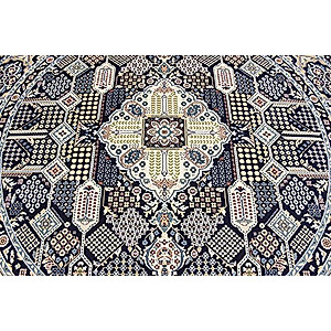 Unique Loom Narenj Collection Area Rug - Liverpool (10'Round, Navy Blue/ Beige)