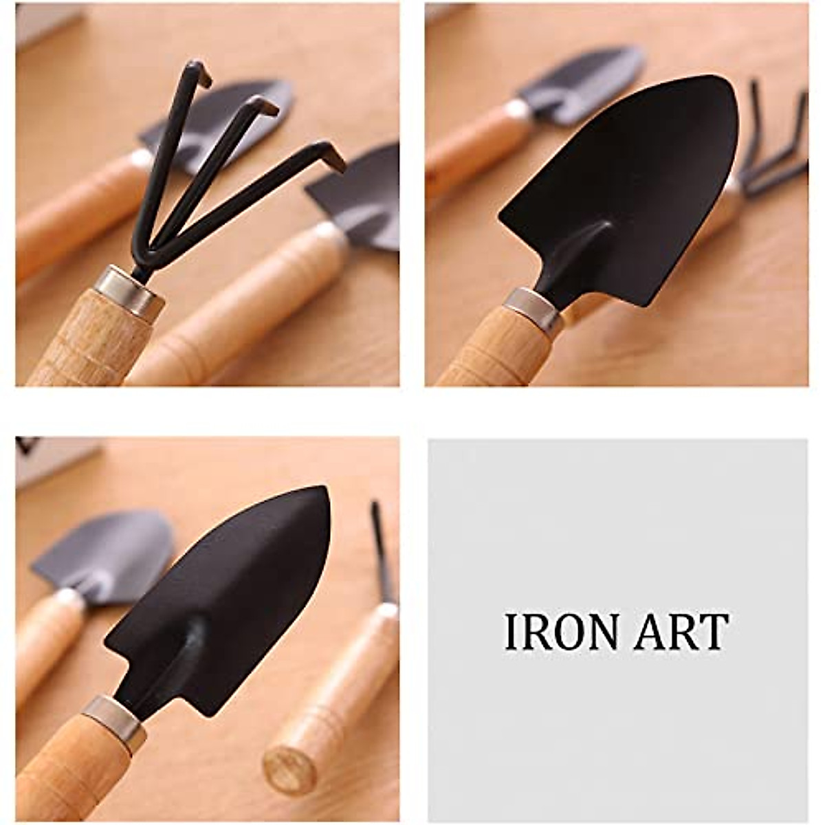 Kids Snow Shovel - Tool Set Metal Head Handle Kids 3Pcs Wood Mini Rake Tools Shovel Garden Tools & Home Improvement