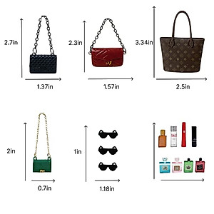 22 Pcs Mini Fashion Doll Accessories Toys, Including Fashion Mini Bag, Mini Perfume, Lipstick Sunglasses, High Heels and Fashion Hat for 11.5 inch Dolls