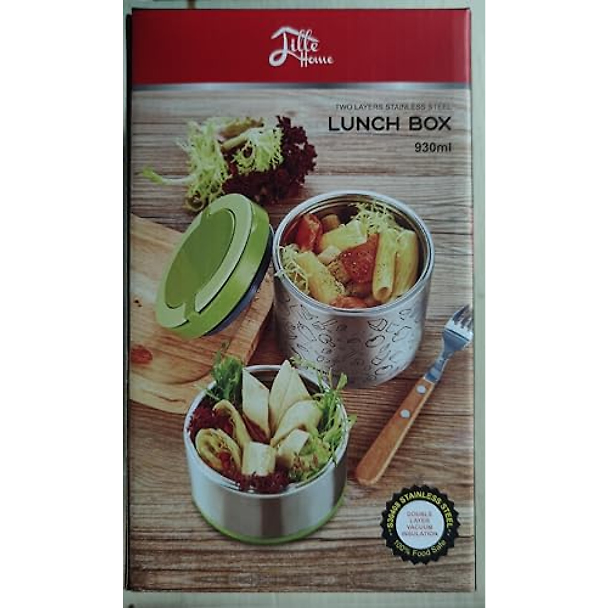 Lille Home Vacuum Insulated Stackable Stainless Steel Thermal Lunch/Snack box, 2-Tier Bento/Food Container with Lunch bag, Smart Diet, Weight Control, 32 Ounces, Pink