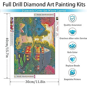 GemZono Diamond Painting Kits Full Drill Diamond Art Kits for Adults Diamond Painting for Beginners 5D Paint with Diamond Painting Kits for Adults Craft Diamond Art for Home Wall Decor Gifts 12x16inch