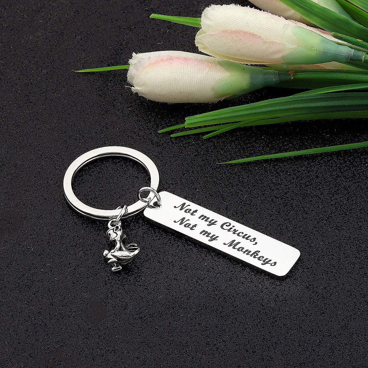 CYTING Retirement Keychain Not My Circus Not My Monkeys Funny Inspirational Gift For Boss Coworkers Employees (Retirement Keychain)