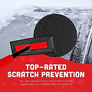 SNOBRUM SnoMAXX, Premium Snow Remover for Cars, Trucks and Larger Vehicles - 40-72 Inch Telescoping Handle, No-Scratch Foam Head - Comfortable Handle to Push Snow Away Easily