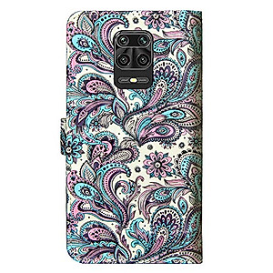 EMAXELER Xiaomi Redmi Note 9 Pro Case 3D Full Stylish PU Leather Shockproof Flip Wallet Case with Kickstand Credit Cards Slot for Redmi Note 9 Pro Max/Redmi Note 9 Pro YX 3D: Peacock Flower