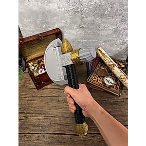 MunnyGrubbers - Axe Dice Holder & Dice Tray with Health Tracker - (Random 7PCS D20 Dice Set Included) - Tabletop Roleplaying Game - Dice Storage - Dice Roller - DND - Dungeons and Dragons - (Silver)