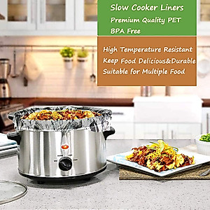 30×Slow Cooker Liners and Cooking Bags, Extra Large Cooking Liner Disposable Pot Bags, Fit 6QT to 10QT for Slow Cooker, Oval & Round Pot 14"x 22" /Bag