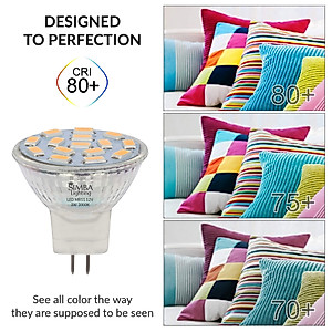 Simba Lighting LED MR11 Flood Light Bulbs (10 Pack) 12V 3W 20W Halogen Replacement 2-Pin 240lm for Landscape, Accent, Track Lights, and Christmas Tree Fiber Optics, GU4 Bi-Pin Base, 3000K Soft White