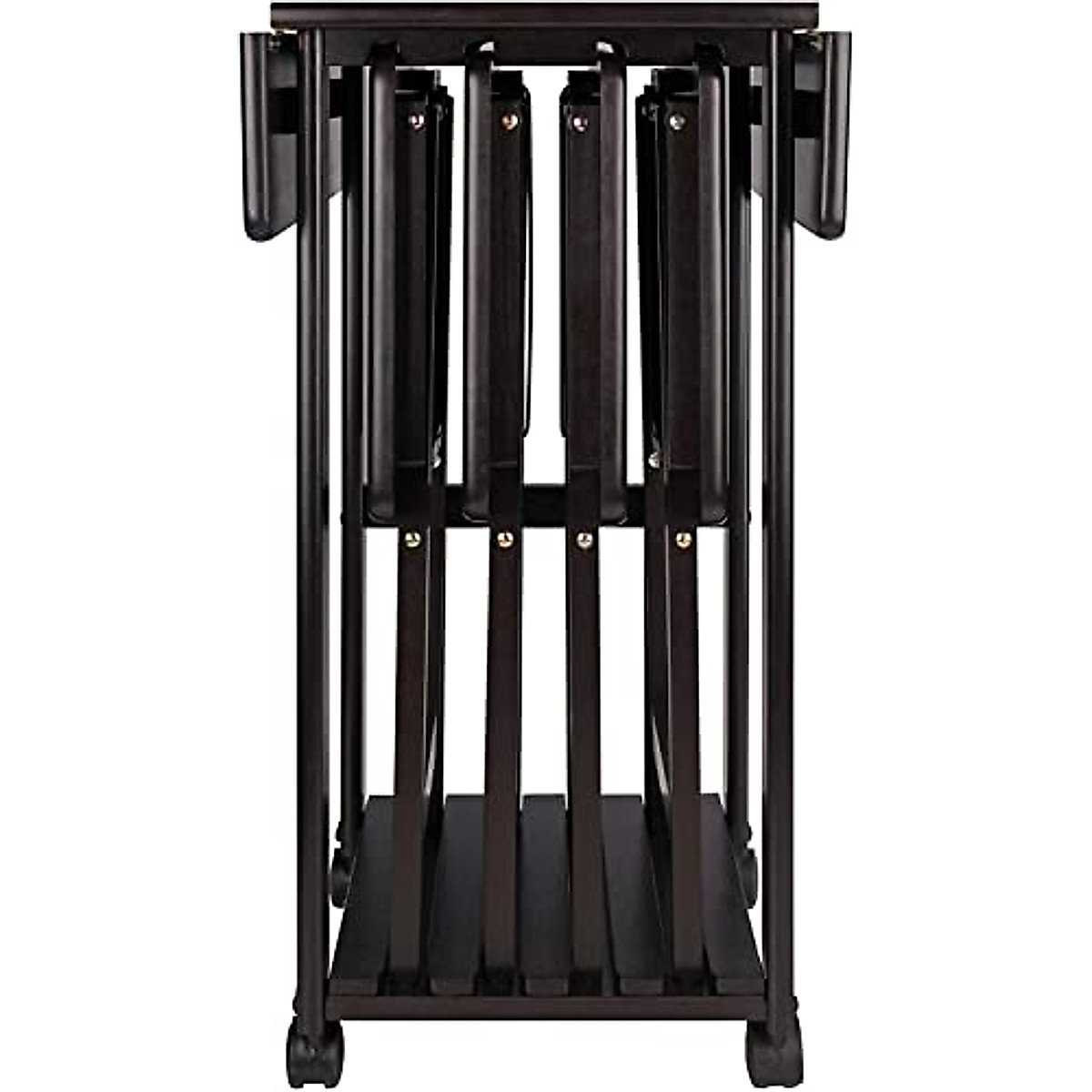 Oakestry Sophia 5pc Snack Tray Set Compact Design for Enhancing The Aesthetics, Small Living Spaces,Built-in Handles,Coffee Finish, 23.39" D X 28.19" W X 33.94" H