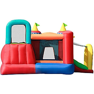 Inflatable Castle and Slide, Children S Playground Indoor Inflatable Toys Outdoor Circus Trampoline Square Playground Colors