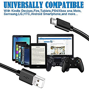 6 FT Micro USB Cable for Fire Tablet,Samsung,HTC,LG,Sony,Motorola Phone,TV Stick Mini Quick Speaker,PS4 Charging Cord X-box One Controller,Galaxy S7 Tab A Moto.Fast Android Charger for Kindle eReaders