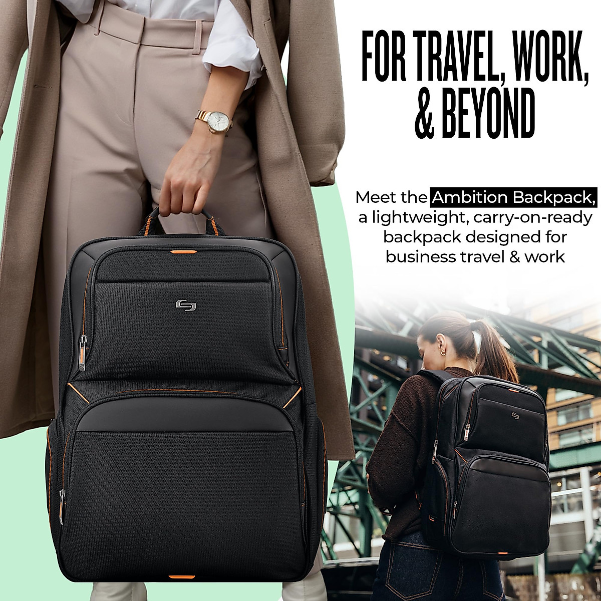 Solo New York UBN701-4 17.3 Inch Laptop Backpack, Black, 17.5 x 11.75 x 8