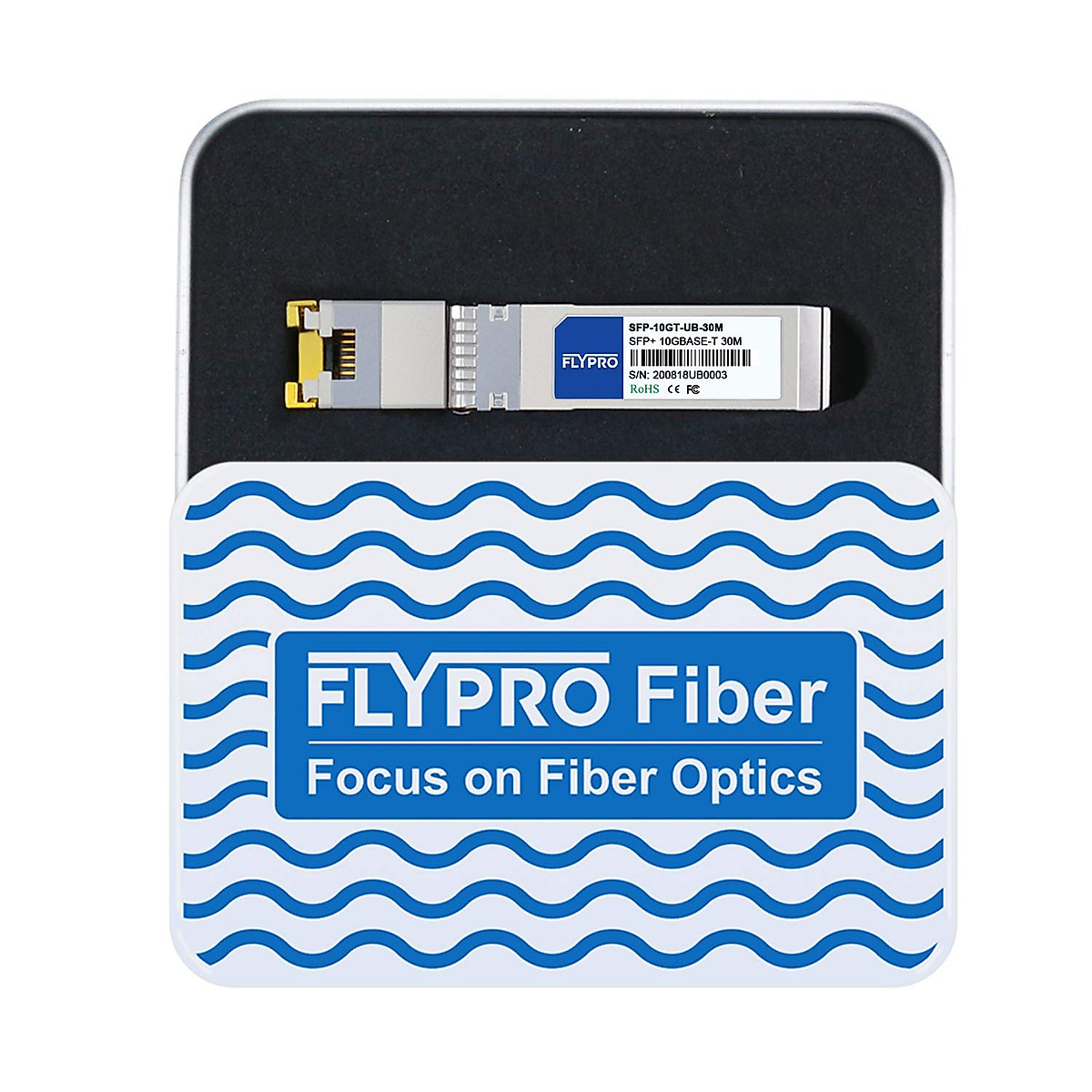 FLYPROFiber- 10GBase-T SFP+ to RJ45 for Ubiquiti, Unifi UF-RJ45-10G, Dream Machine Pro.10G-T RJ45 Transceiver for Ubiquiti, UBNT Unifi 10GBase-T Copper Module CAT6A/CAT7, 100FT(30M)