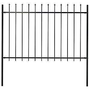 Garden Fence with Spear Top,Garden Fence Border,Portable Fence,Privacy Fence,Fencing for Yard,Private Fence,Garden Fence for Dogs,for Patio,Backyard,Outdoor Pool,Porch, Steel 66.9"x47.2" Black