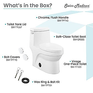 Swiss Madison SM-1T123 Virage One Piece Elongated Toilet 1.28 GPF