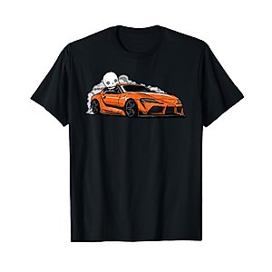 Spooky Halloween JDM MK5 GR Supra Skeleton Illustrated T-Shirt