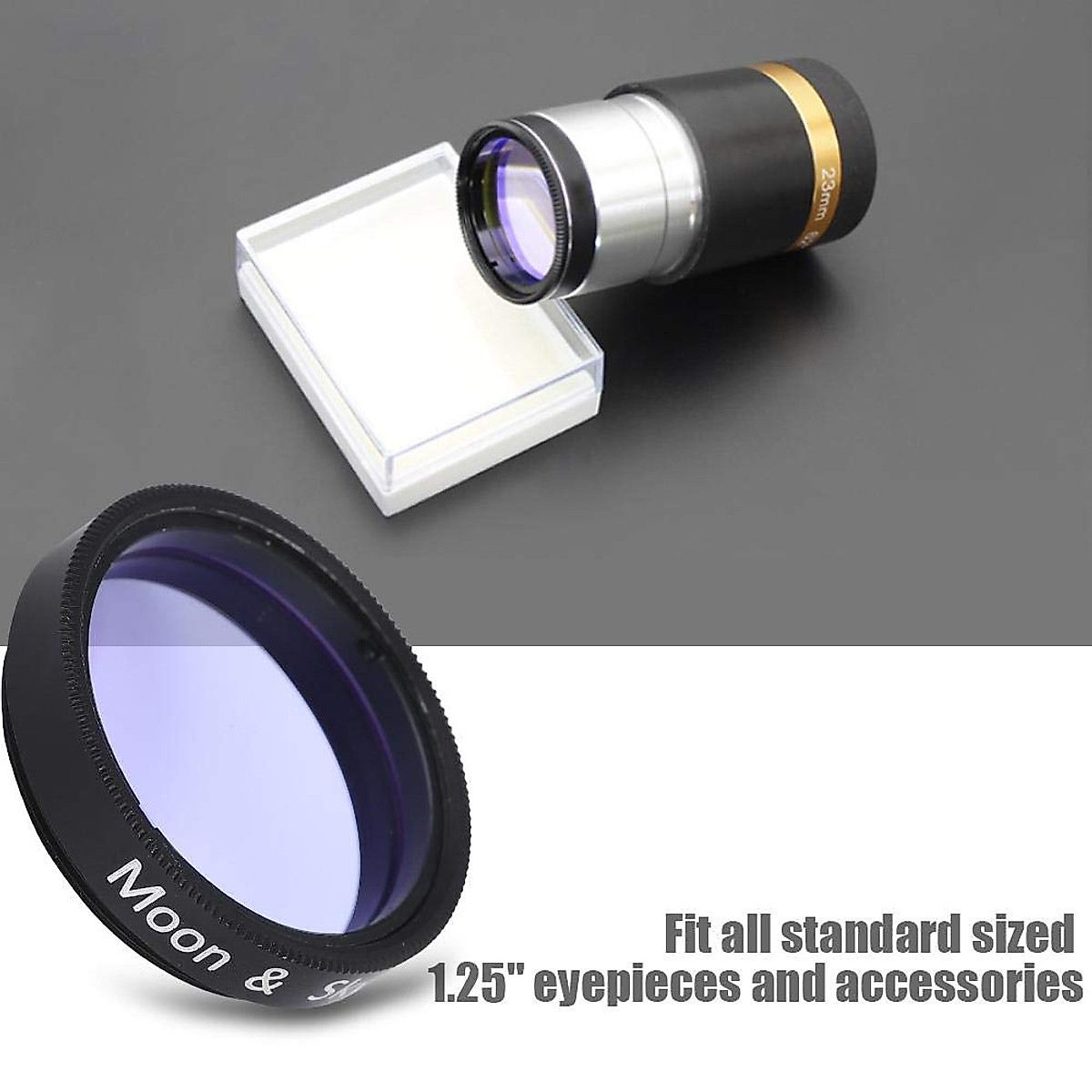 Eyepiece Filter,1.25 Inch Sky Glow & Moon Filter Telescope Accessories for All 1.25 Inch Astronomical Telescope Eyepiece, Cuts Light Pollution
