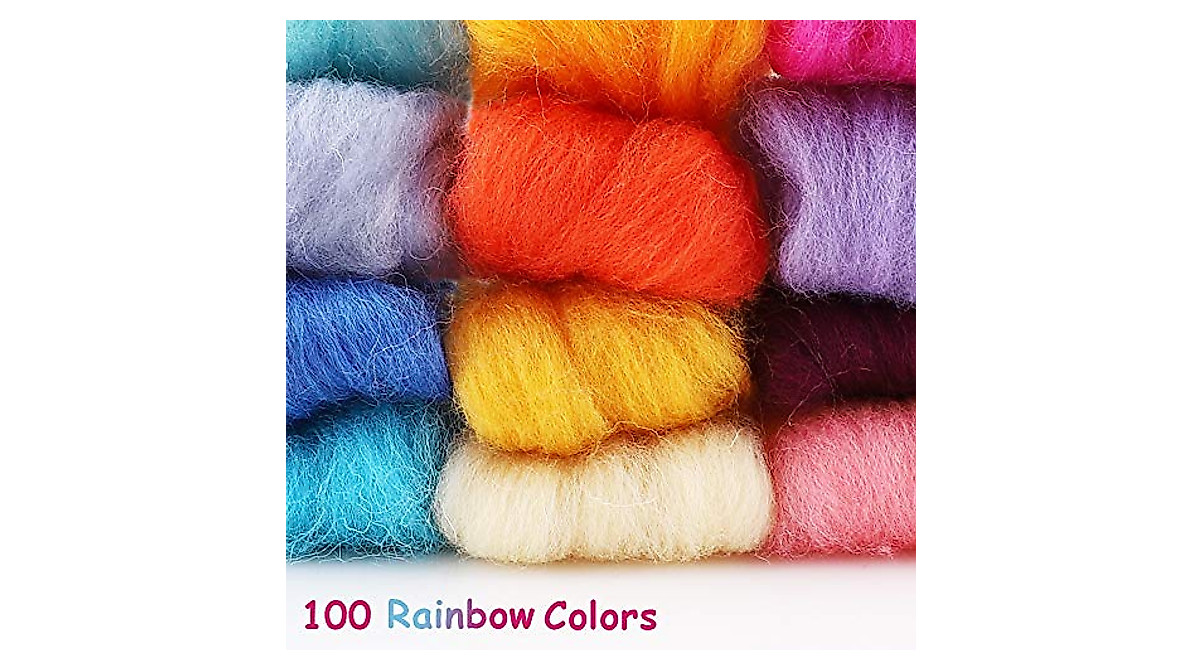 Habbi 100 Colors Needle Felting Wool - Vibrant DIY Craft Set