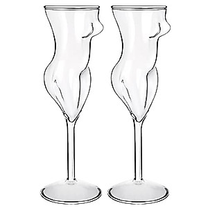 NOLITOY 2pcs Wine Glasses Female Body Glasses Cocktail Glasses Whiskey Glasses Champagne Goblet for Party Home Bar