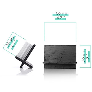 TOROS store Business Card Holder for Desk - Black Wood Small Cards Holders, Professional Desktop Business Card Stand Display, Wooden Name Card Holder, Modern Design Office Business Cards Holder