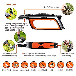 SHARPAL 103N All-in-1 Knife Garden Tool Multi-Sharpener for Lawn Mower Blade, Axe, Hatchet, Machete, Pruner, Hedge Shears, Scissors