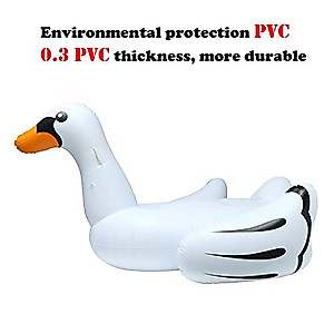 Toxz Swan Inflatable Ride-On Swimming Ring,Suitable for Children and Adults,Built-in Handles,74.8" X 78.7" X 49.2"(Ship from US!)