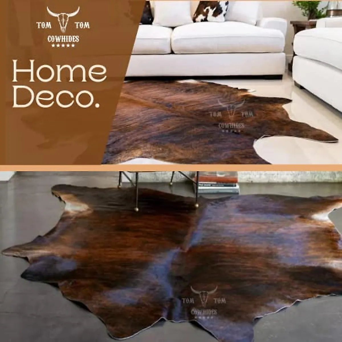 TomTom Cowhides Dark Brindle Reddish 6x6