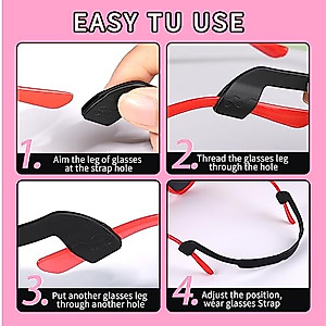 YGDZ Glasses Strap, 8 Pack Kids Eyeglasses Sunglasses String Strap Glasses Band Holder Eyewear Retainer, Silicone Elastic Sports Toddlers Glasses Strap with Ear Grip Hooks, 8 Colors