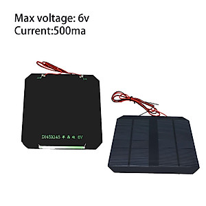 2Pcs Mini Solar Panels for Solar Power, 6V 500mA Mini Solar Panel Kit DIY Electric Toy Photovoltaic Cells Solar Epoxy Cell Charger with 1 Meter Wire 5.71"*5.71"(145mm*145mm)