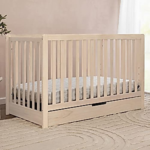 Carter's by DaVinci Colby 4-in-1 Convertible Crib with Trundle Drawer in Washed Natural, Greenguard Gold Certified, Undercrib Storage