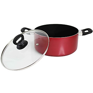 Mirro A796SA Get A Grip Aluminum Nonstick Cookware Set, 10-Piece, Red