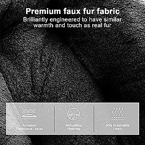 OAKHAM Comfy Saucer Chair, Folding Faux Fur Lounge Chair for Bedroom and Living Room, Flexible Seating for Kids Teens Adults, X-Large (Faux Fur-Black)