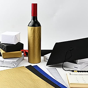 Bolsome 100 Sheets 20 * 14 Inches Christmas Tissue Paper for Gift Wrapping, Gold Silver White Black Navy Blue Tissue Paper for Gift Bags for Birthday Christmas Graduation Party DIY Craft