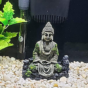 SLOCME Aquarium Buddha Statue Decorations - Aquarium Decor Ornament Fish Tank Buddha Statue Decoration