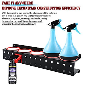 Takuoo Spray Bottle Storage Rack, Spray Bottle Organizer, Spray Bottle Hook, Auto Cleaning Detailing Tools Hanger, Spray Bottle Hook for Wall Mounted, Bottle Hanger with 5 Holes And 7 Hooks