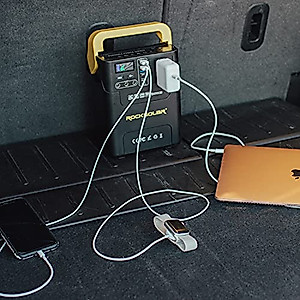 ROCKSOLAR Portable Power Station 100W Adventurer Plus RS328L - 133Wh Backup Lithium Battery, Solar Generator Power Supply with AC/USB/12V DC Outlets for Camping, RV, Home, Outdoor, Emergency