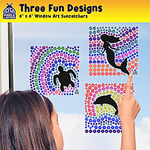 SUNGEMMERS Big Gem Mermaid & Dolphin Diamond Window Art Suncatcher Kit for Kids 6-8 9 10, Birthday Gifts for 7 Year Old Girl, Arts and Crafts for Girls Ages 8-12, Easter Basket Stuffers for Kids
