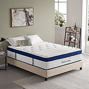 Zeelovtress King Mattress, 14 Inch Hybrid King Size Mattress in a Box Cooling Gel Memory Foam Pillow Top Plush with Soft Tencel Cover Pocket-Coil Medium Firm, CertiPUR & Oeko-TEX Certified