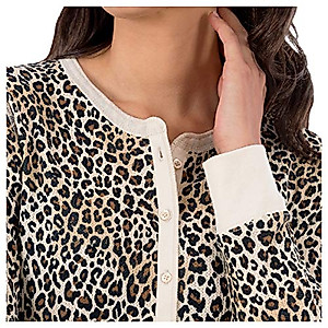 Fruit of the Loom womens Micro Waffle Premium Thermal Union Suit Pajama Bottom, Animal Print, Medium-Large US