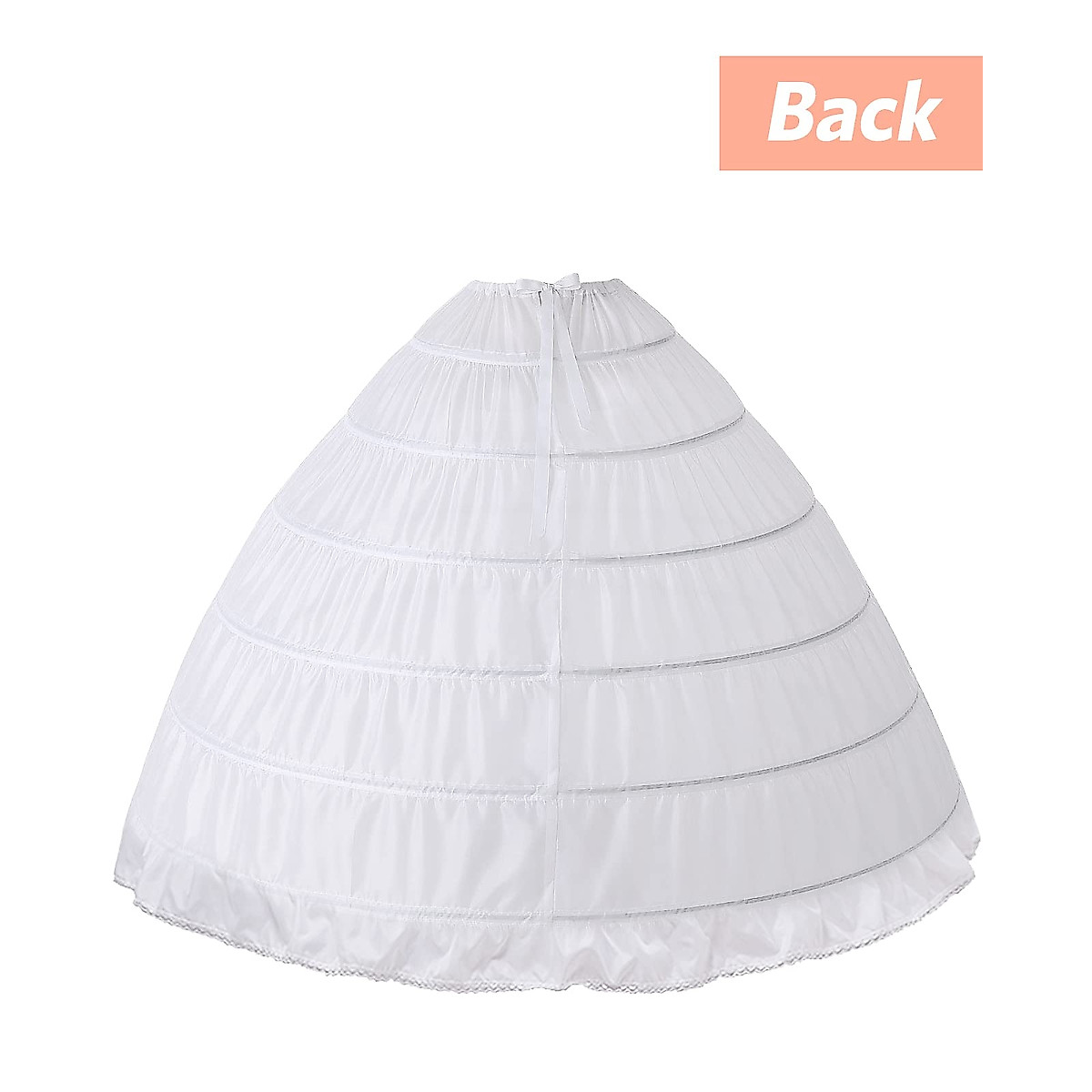 dgdgbaby Hoop Skirt Crinoline Underskirt Petticoat for Women Ball Gown Bridal Tulle Underskirt Wedding Dress (4 Hoops White)