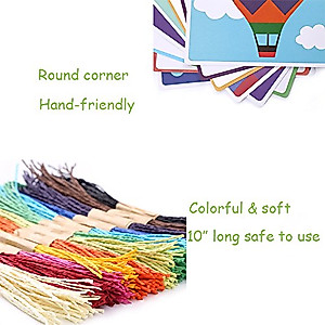 Mobee Color Rope Paste Painting Sticky Mosaics Kids 8 Cards DIY Art Crafts Creative Educational Toys