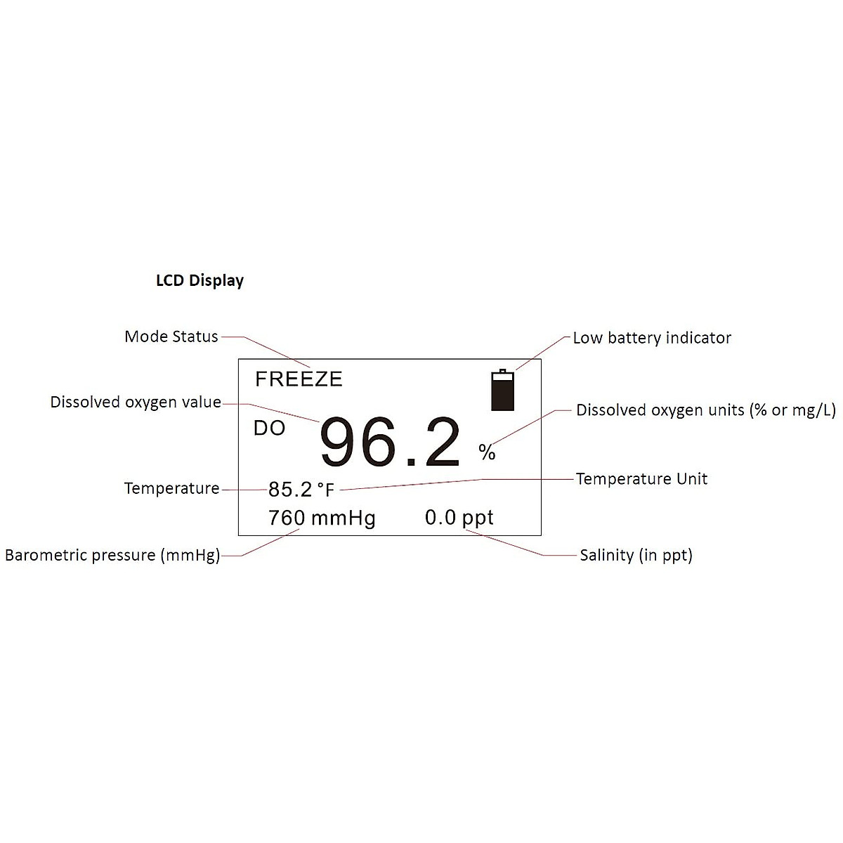Portable Dissolved Oxygen DO Meter Handheld Water Quality Tester with 2 Point Manual Calibration, 0.0-50.0 mg/L, 0.1 mg/L Resolution